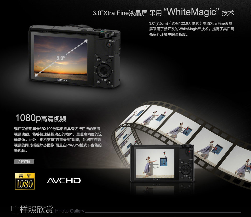 索尼DSC-RX100_Sony DSC-RX100_数码相机|报价,价格,配置,详情-索尼中国在线商城